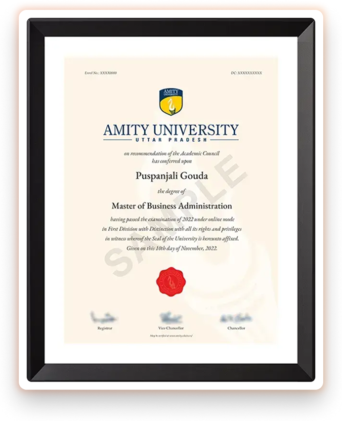 Amity University Online MBA Course, Fees, Degree & Certificate